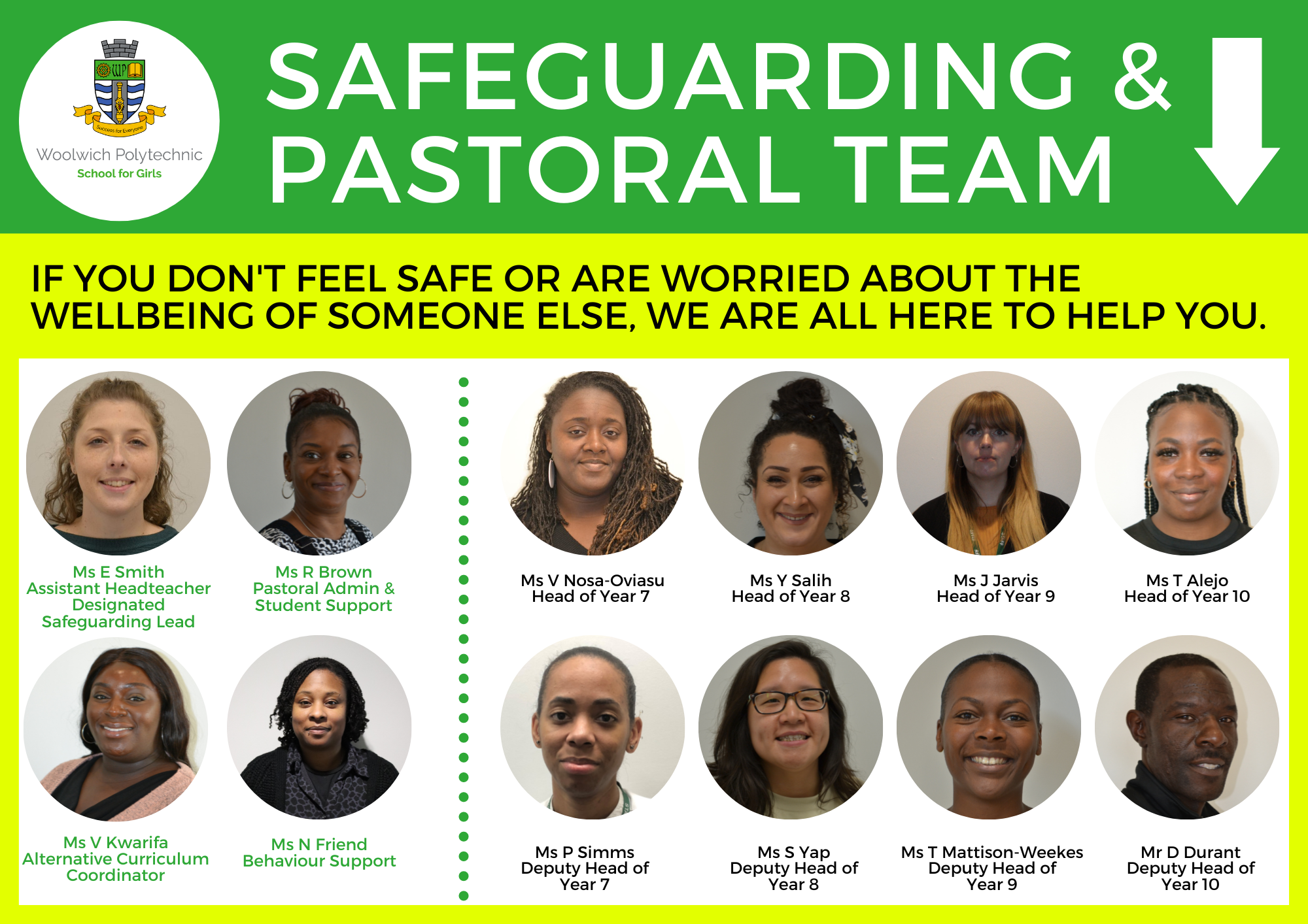 Woolwich Polytechnic School for Girls - Pastoral Care